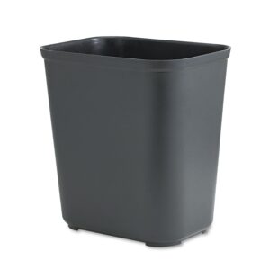 rubbermaid commercial 254300bk fire-resistant wastebasket, rectangular, fiberglass, 7gal, black