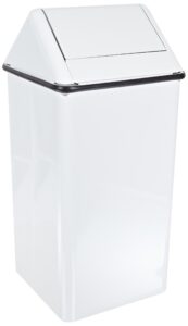 witt industries 1311htwh stainless steel 13-gallon waste watcher hamper and swing top receptacle, square, 13" width x 13" depth x 29" height, white