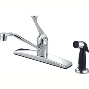 kingston brass kb0572 columbia single lever handle kitchen faucet with side sprayer, 8-inch, polished chrome