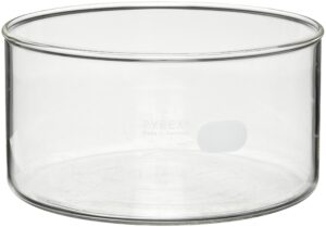 corning pyrex 3140-190 borosilicate glass 2500ml heavy duty rim crystallizing dish, 190mm diameter x 100mm height (pack of 2)