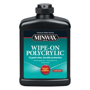 pt minwax 40916 clear wipe-on poly water-based polyurethane, gloss