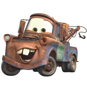 roommates rmk1519gm: cars-mater peel & stick giant wall decal, multicolor