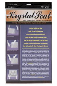 creative mark krystal seal atc art and photo bags - archival polyethylene sealing bags for paintings, artwork and photo storage - 12 x 16"- pack of 25