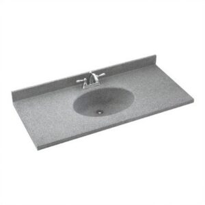 swan ch02243.053 chesapeake solid surface single-bowl vanity top, 43-in l x 22-in h x 6.125-in h, tahiti gray