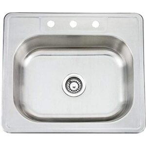 stainless steel top mount single bowl kitchen sink