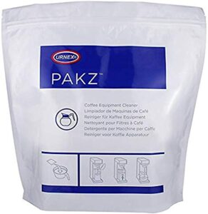 pakz professional coffee equipment cleaner - 20 packets - cleans brew basket and server simultaneously