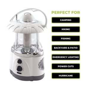 Northpoint Multifunctional Radio Camping Lantern, Battery Powered, LED Lantern, Tent Light, Perfect Lantern Flashlight for Hurricane, Emergency, Survival Kits, Hiking, Fishing, Home Decor , White, 10"x6"x6"