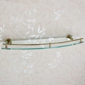 signature hardware 296442 ceeley 24" glass bathroom shelf