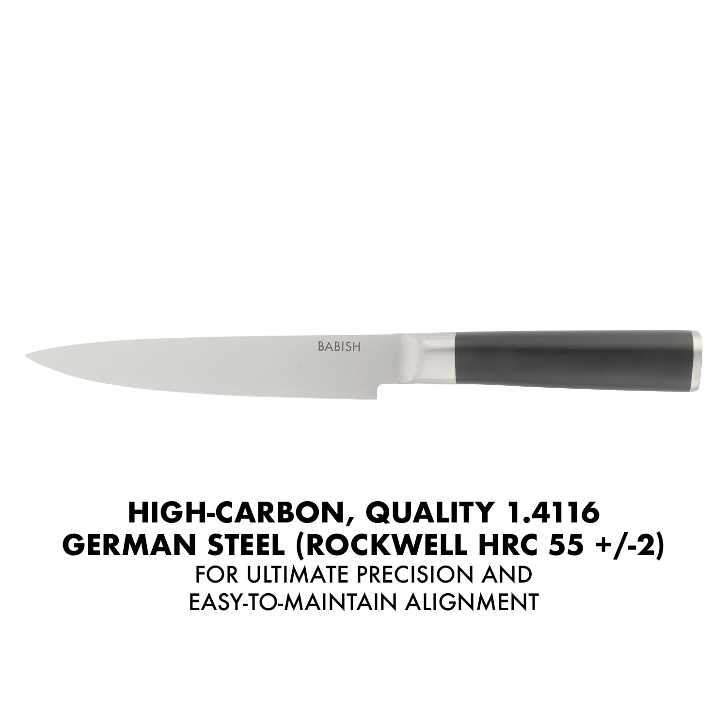 Babish High-Carbon 1.4116 German Steel 8 Inch Full Tang, Forged Carving Kitchen Knife