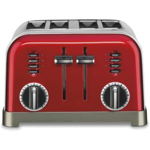 cuisinart cpt-180mrp1 metal classic 4-slice toaster, metallic red