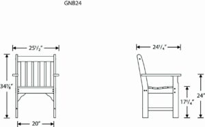 polywood vineyard arm chair, green