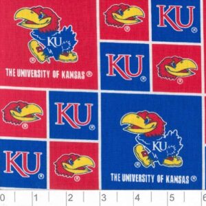 ncaa kansas jayhawks collegiate broadcloth, fabric by the yard