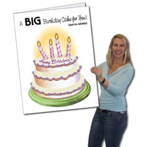 victorystore jumbo greeting cards: giant birthday card (birthday cake), 2 feet x 3 fee card with envelope, 12429