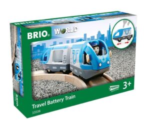 brio world - 33506 travel battery train | 3-piece, battery-operated toy train set | ideal for kids ages 3 and up | compatible with all brio train sets