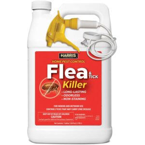 harris flea and tick killer, liquid spray with odorless and non-staining extended residual kill formula (gallon)