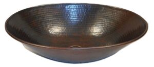 simplycopper 17" oval copper vessel bath sink hand hammered