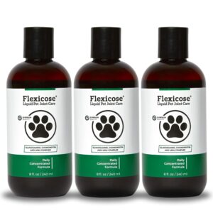 pet flexicose all natural dog hip joint care and support 3 bottles liquid format