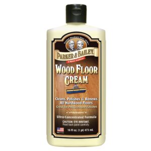 parker & bailey wood floor cream – use on hardwood, laminated or faux finished floors. shine restorer protector, surface cleaner house cleaning supplies home improvement, natural look, cuts grease