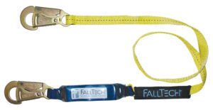 falltech 8253 clearpack shock absorbing lanyard, 3-foot