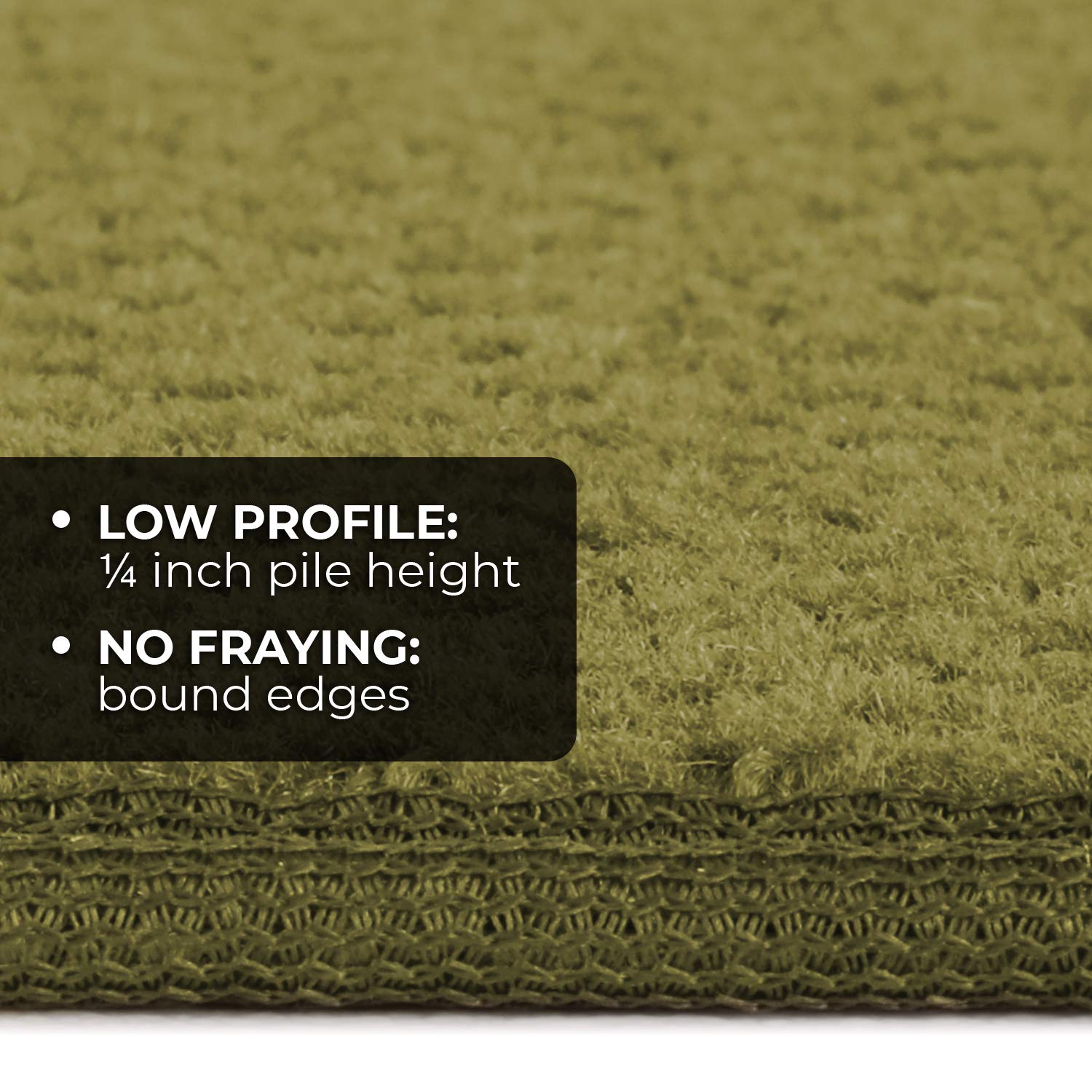 House, Home and More Skid-Resistant Carpet Indoor Area Rug Floor Mat - Olive Green - 2 Feet X 3 Feet