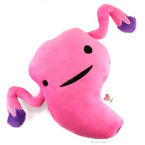 i heart guts uterus plush - get a womb - soft & cuddly plush uterus pillow, educational stuffed animals for gynecology residents, obstetricians, med students, endometriosis gifts