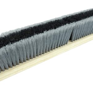 Weiler 44581 24" Block Size, Hardwood Block, Flagged Gray Polystyrene Fill, Contractor Medium Sweeping Broom