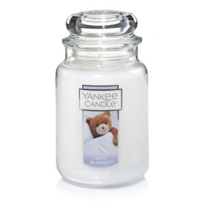 yankee candle soft blanket scented, classic 22oz large jar single wick candle, over 110 hours of burn time