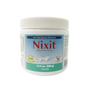 nixit stool-eating preventative for dogs - vitamin b supplement - chicken liver and natural fish flavored powder - 10.5 oz