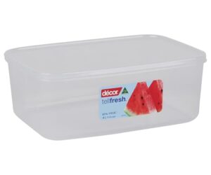 décor tellfresh 4l oblong food container | airtight lid | dishwasher safe | 4l capacity