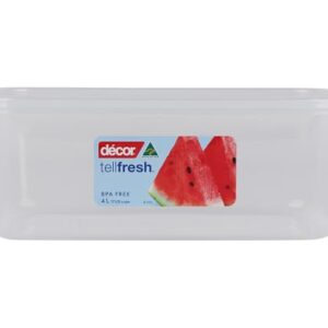 Décor Tellfresh 4L Oblong Food Container | Airtight Lid | Dishwasher Safe | 4L Capacity