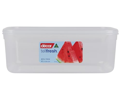 Décor Tellfresh 4L Oblong Food Container | Airtight Lid | Dishwasher Safe | 4L Capacity