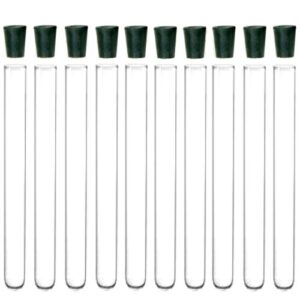 16x150mm glass test tubes with rubber stoppers, karter scientific 201b5 (pack of 10)