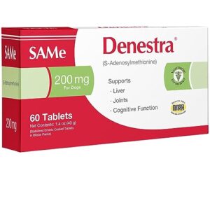 denestra same for dogs & cats - supports liver, joints & cognitive function - detoxication cleansing liver - antioxidants - veterinarian formulated - 200mg - 60 tablets