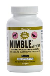 adeptus nutrition 60 tablets nimble supreme pet, 3.5 x 3.5 x 4.75