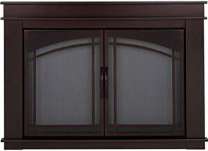 pleasant hearth fn-5700 fenwick fireplace glass door, oil rubbed bronze, small