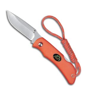 OUTDOOR EDGE MiniGrip - Mini Folding EDC Pocket Knife with 2.2" Stainless Steel Blade, Rubberized Nonslip TPR Handle and Lanyard Attachment (Orange)