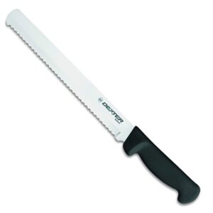 dexter-russell basics p94804b 10" scalloped slicer/bread knife with black polypropylene handle