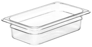 cambro 42cw 1.8 qt capacity, 10-7/16" length x 6-3/8" width x 2-1/2" depth, camwear clear polycarbonate fourth size food pan