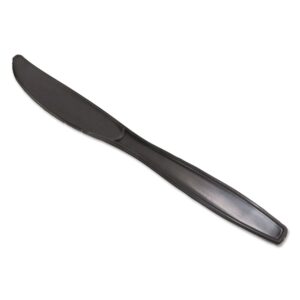 dixie individually wrapped 7" heavy-weight polypropylene plastic knife by gp pro (georgia-pacific), black, pkh53c, (case of 1,000)