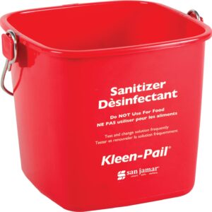 san jamar kleen-pail® plastic cleaning bucket 3 quarts red