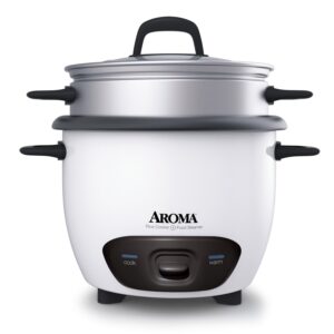 aroma housewares 14-cup (cooked) (7-cup uncooked) pot style rice cooker and food steamer (arc-747-1ng),white