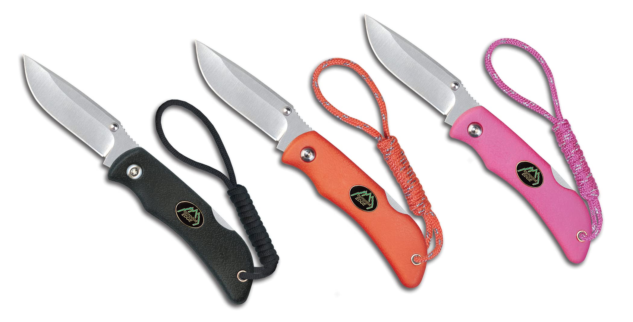 OUTDOOR EDGE MiniGrip - Mini Folding EDC Pocket Knife with 2.2" Stainless Steel Blade, Rubberized Nonslip TPR Handle and Lanyard Attachment (Orange)