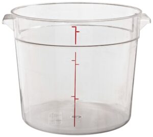 cambro rfscw6 6 qt capacity, 9-15/16" top diameter x 7-15/16" height, camwear clear polycarbonate round food storage container (cover sold separately)