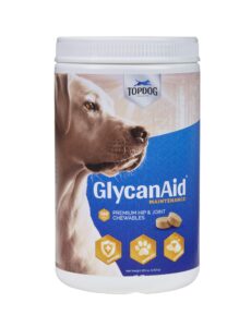 topdog health glycanaid maintenance joint nutrition for dogs (150 chewable tablets), made in usa-usa ingredients: glucosamine hcl, chondroitin sulfate, msm & vitamin c