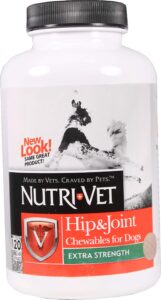 nutri-vet wellness liver flavored hip and joint level two chewables for dogs (120 count)