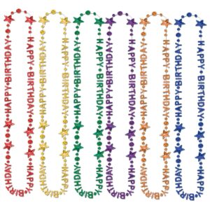 happy birthday beads-of-expression (asstd b/g/gd/o/pl/r) party accessory (1 count) (1/card)