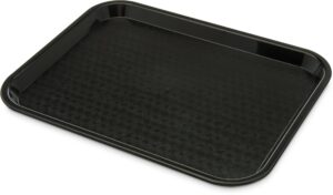 carlisle foodservice products ct101403 cafe standard plastic cafeteria/fast food tray, nsf certified, bpa free, 14" length x 10" width, black