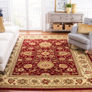 safavieh lyndhurst collection area rug - 9' x 12', red & ivory, traditional oriental design, non-shedding & easy care, ideal for high traffic areas in living room, bedroom (lnh212f)