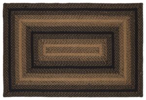 ihf home decor | ebony premium braided collection | primitive, rustic, farmhouse style | jute/cotton | 30 days risk free | accent rug/door mat | black and natural color | 36"x60" rectangular