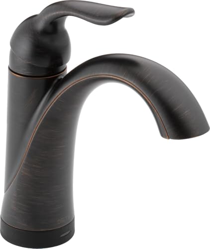 Delta Faucet Lahara Bronze Bathroom Faucet, Single Hole Bathroom Faucet, Single Handle, Diamond Seal Technology, Drain Assembly, Venetian Bronze 538T-RB-DST